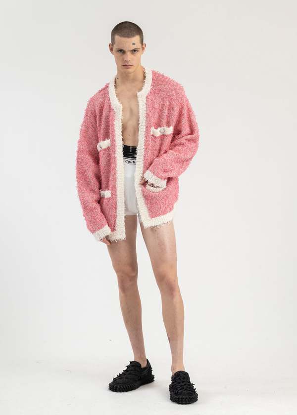 Doublet ROBOT/WHT TROMPE-L'OEIL OPEN FRONT BOXER PANTS - White | Garmentory