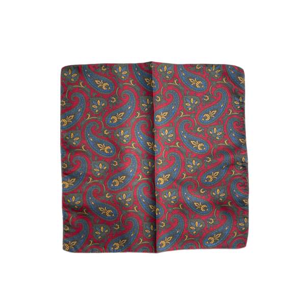 FRESH Paisley Silk Ascot Tie in Navy Green | Garmentory
