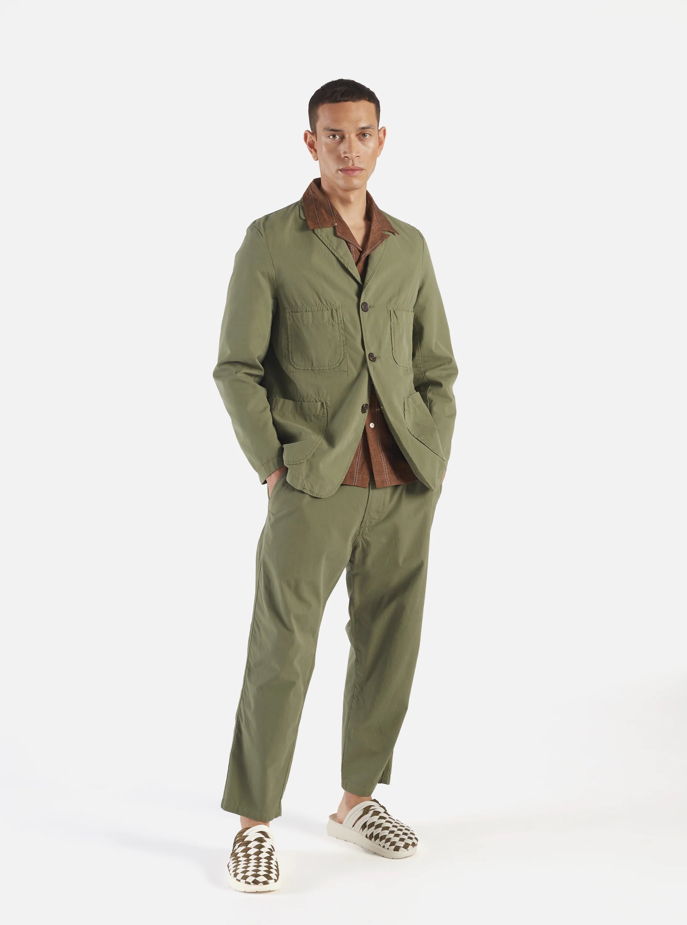 Universal Works Canvas Five Pocket Jacket - Birch Summer | Garmentory