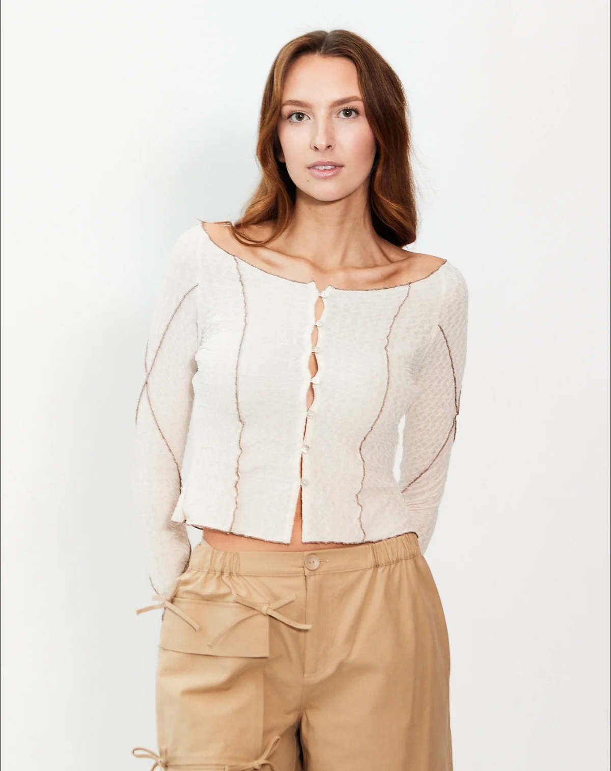 Find Me Now Terra Button Top - Bone | Garmentory