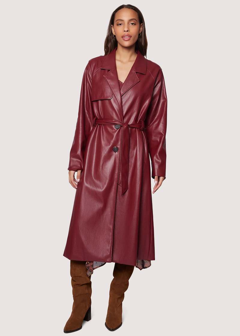 Lost + Wander Crimson Holly Trench Coat - Merlot | Garmentory