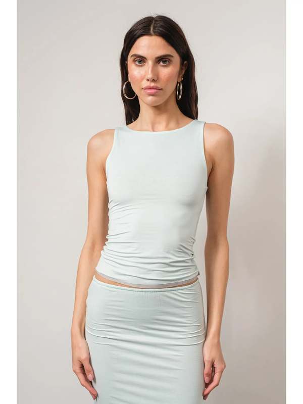 Loucia Reversible Slinky Tank Top - Blue Gray | Garmentory