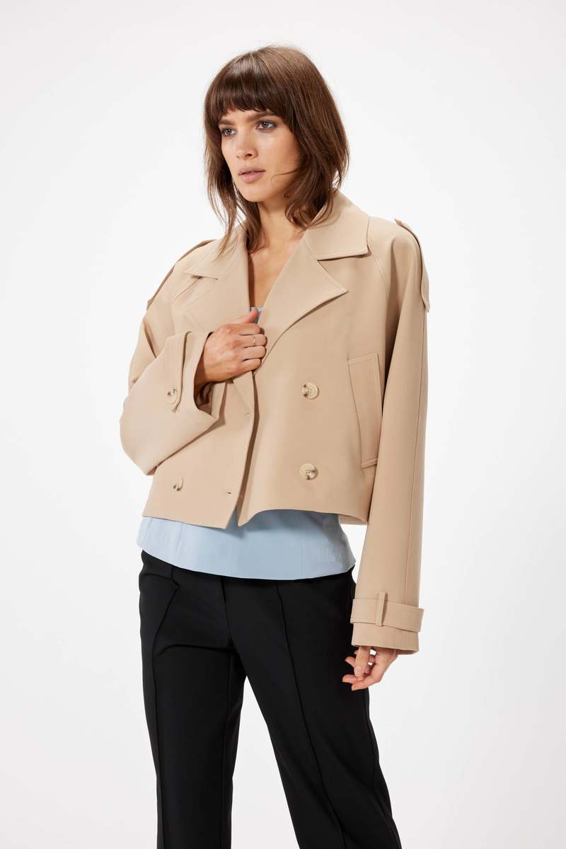 Sophie Rue Cropped Mini Trench - Camel | Garmentory