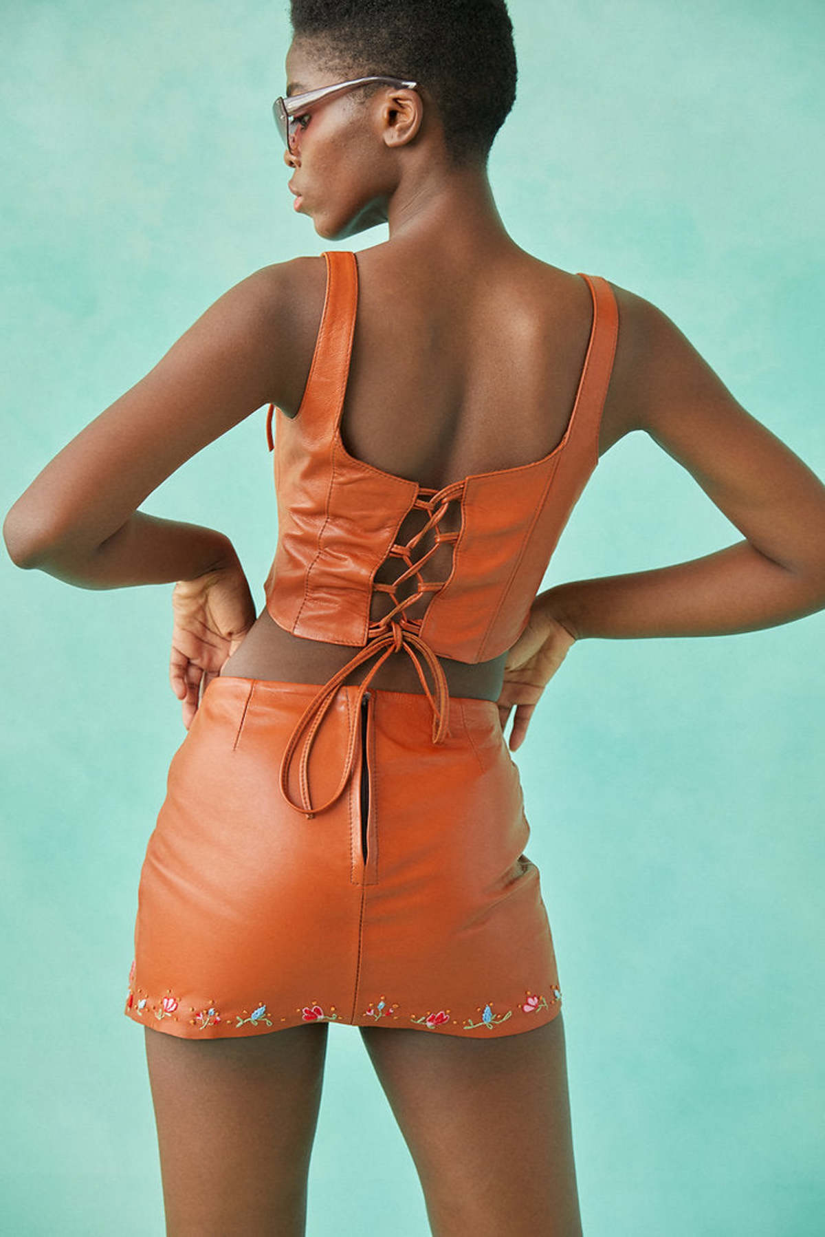 Tach Clothing Lesya Leather Corset - Rust Brown | Garmentory