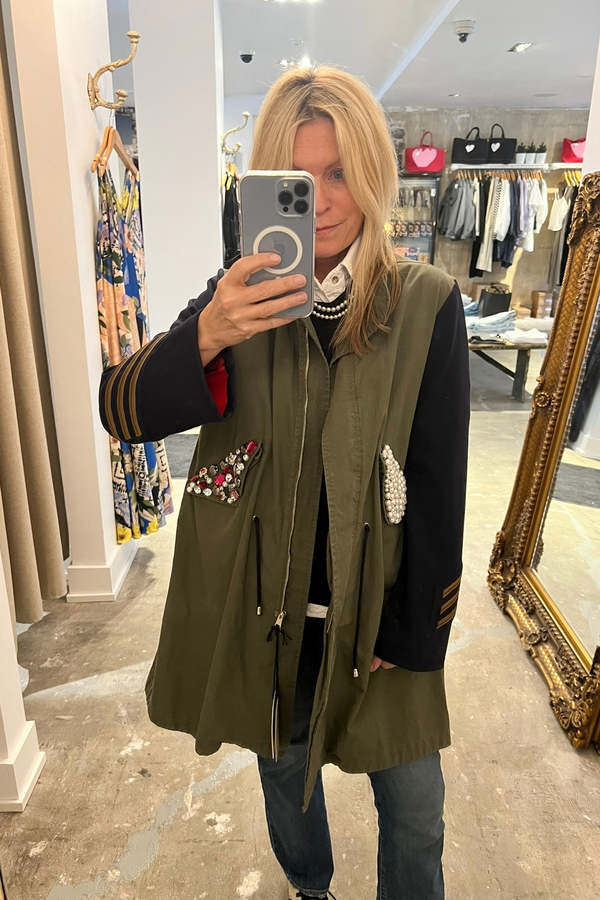 History Repeats Ricky Parka - Military Green/Navy Blue | Garmentory
