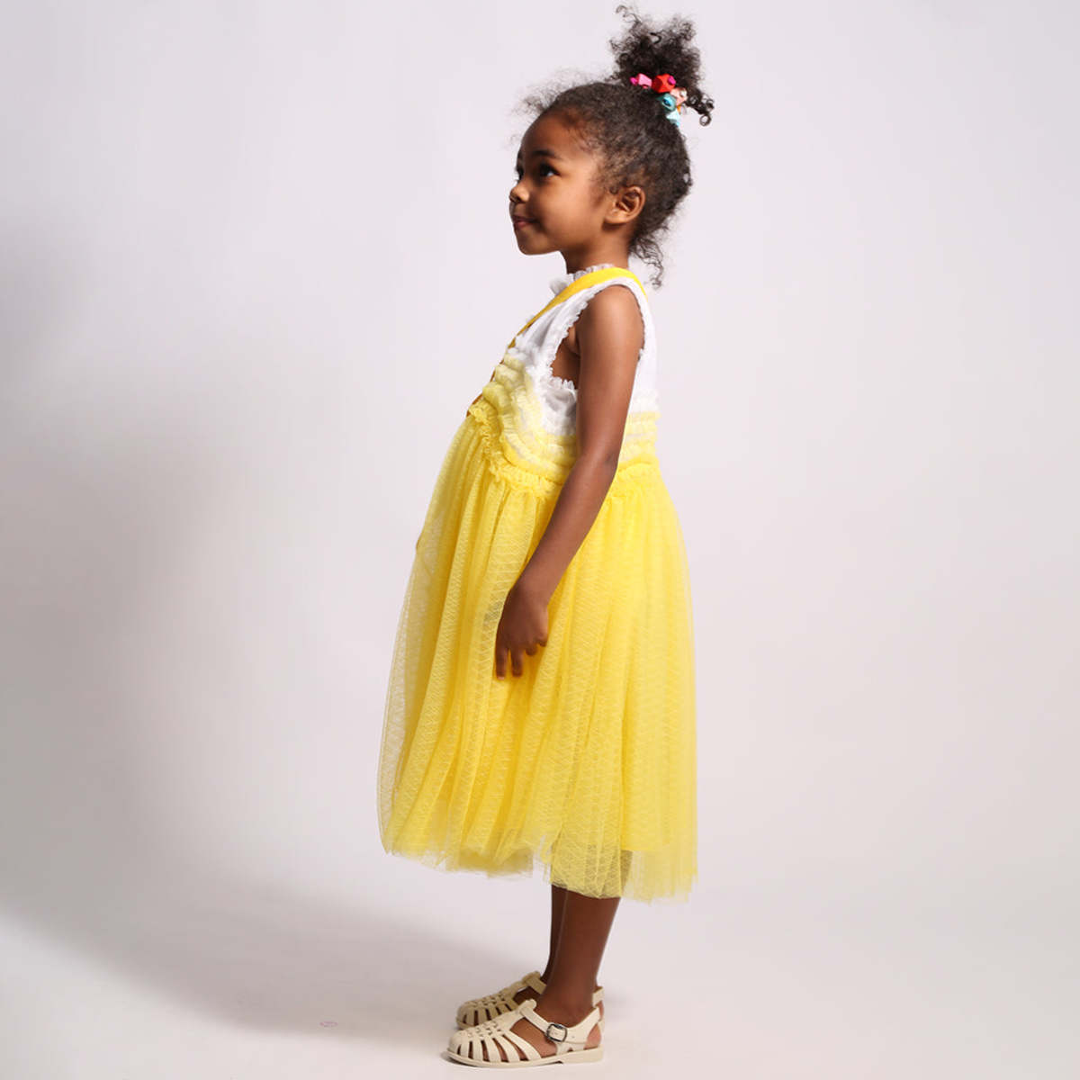 Kids Tia Cibani Misty Wave Dress - Submarine Yellow | Garmentory
