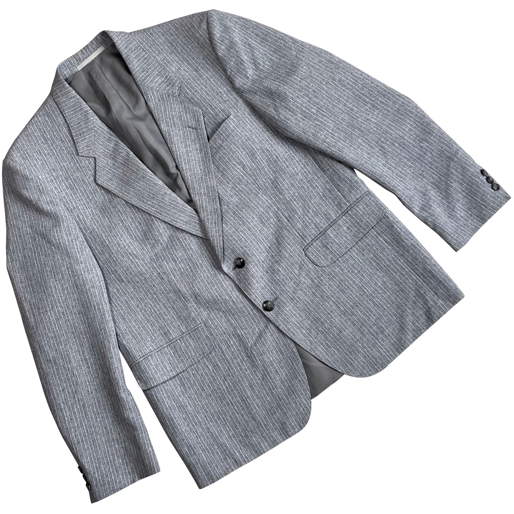 Gulins (Finland) Marifa Pinstripe Trevira Jet Tweed Cutaway Blazer Gray ...