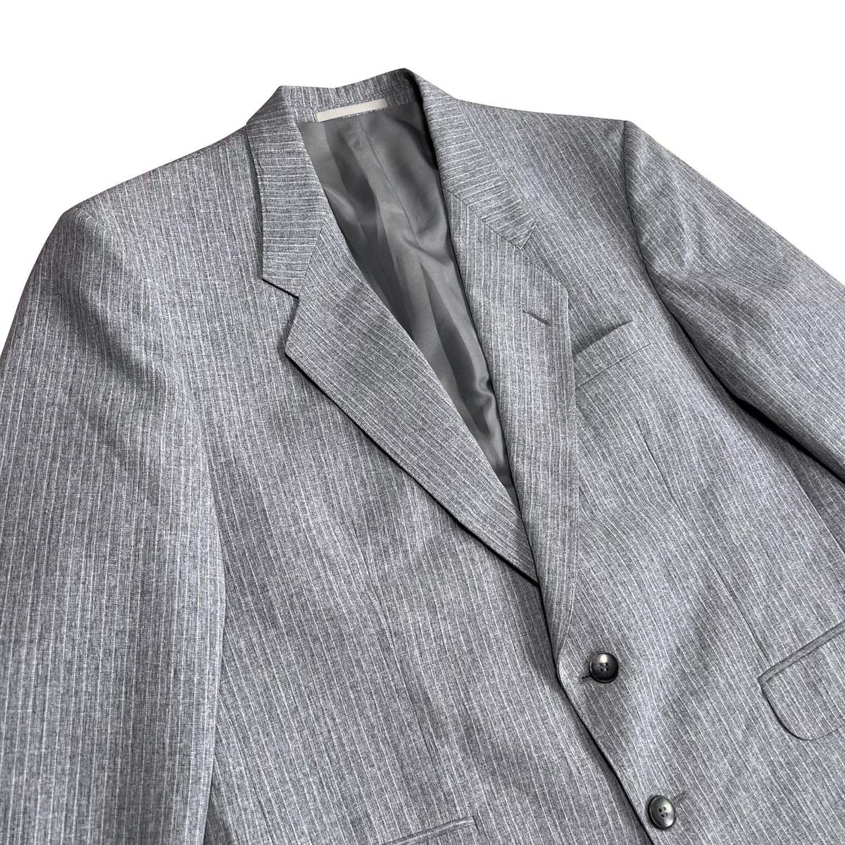 Gulins (Finland) Marifa Pinstripe Trevira Jet Tweed Cutaway Blazer Gray ...