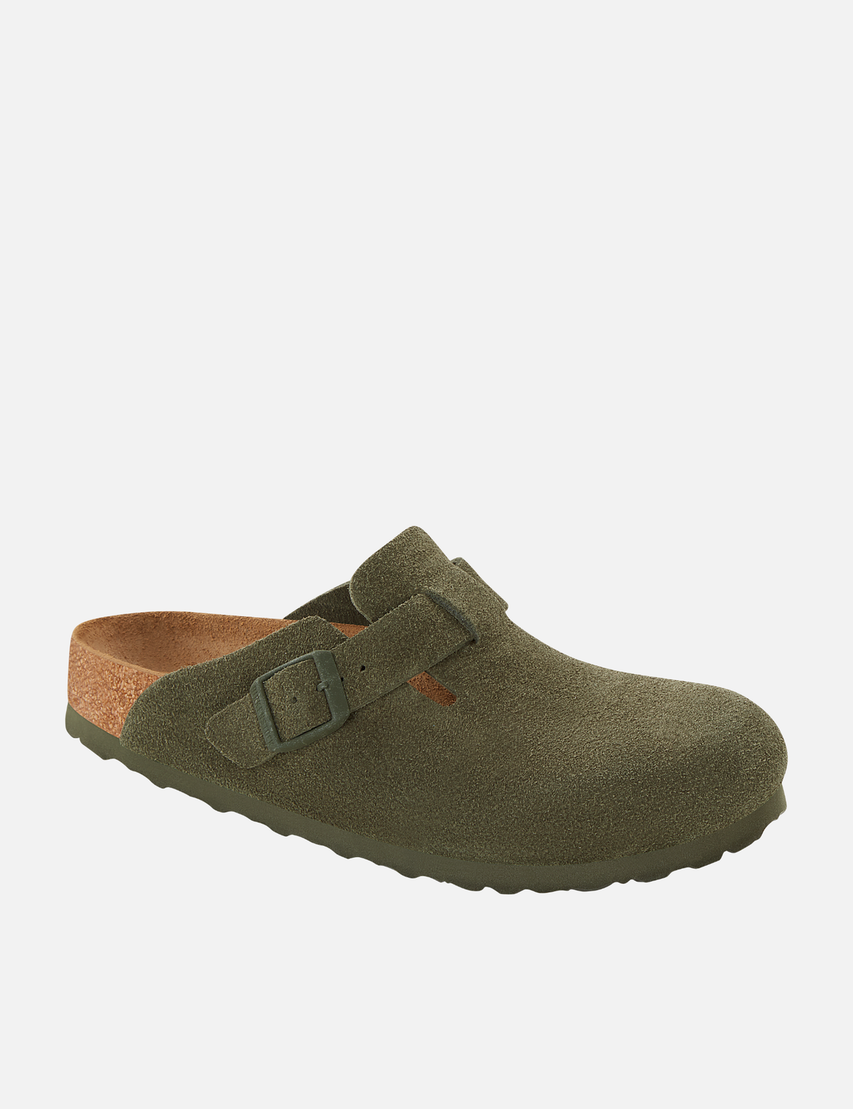 Birkenstock Boston Suede Regular Leather Modern Suede Thyme Clogs ...