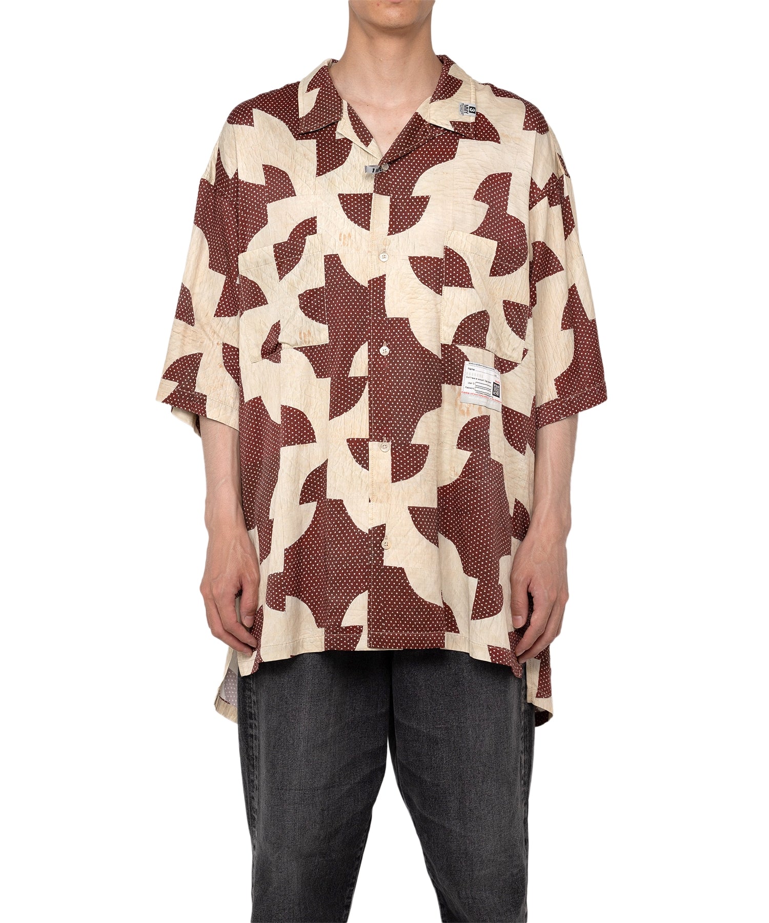 Mihara Yasuhiro DRUNKER'S PATH QUILT PATTERN PRINTED S/S SHIRTS ...