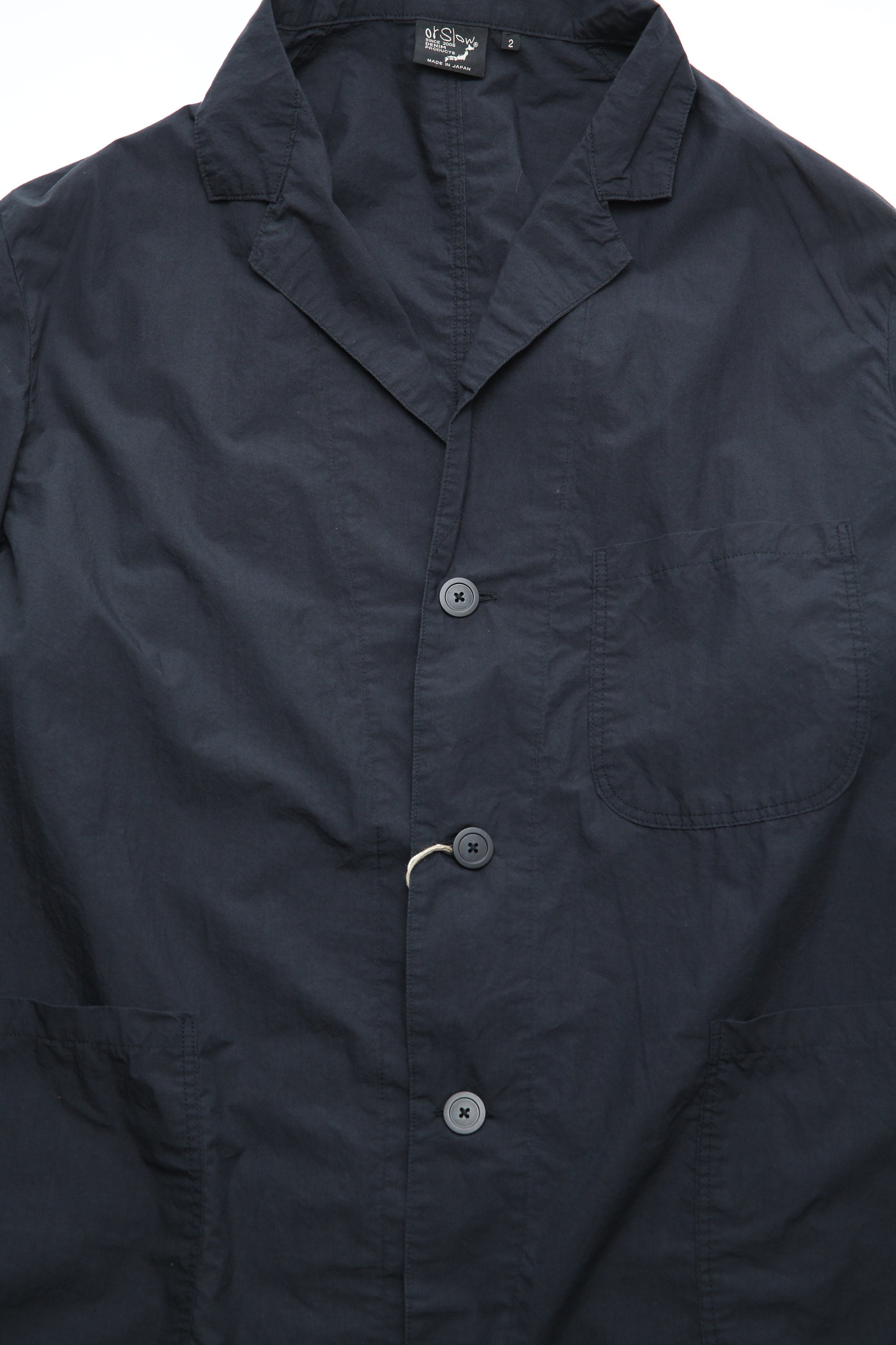 Orslow Mens Light Simple Work Jacket - Sumi Black | Garmentory