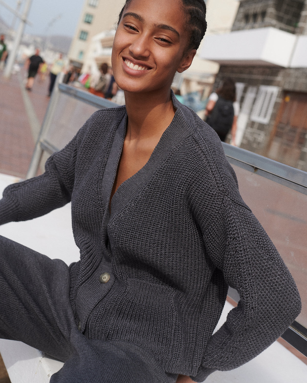 The Knotty Ones Preila Cardigan - Charcoal | Garmentory