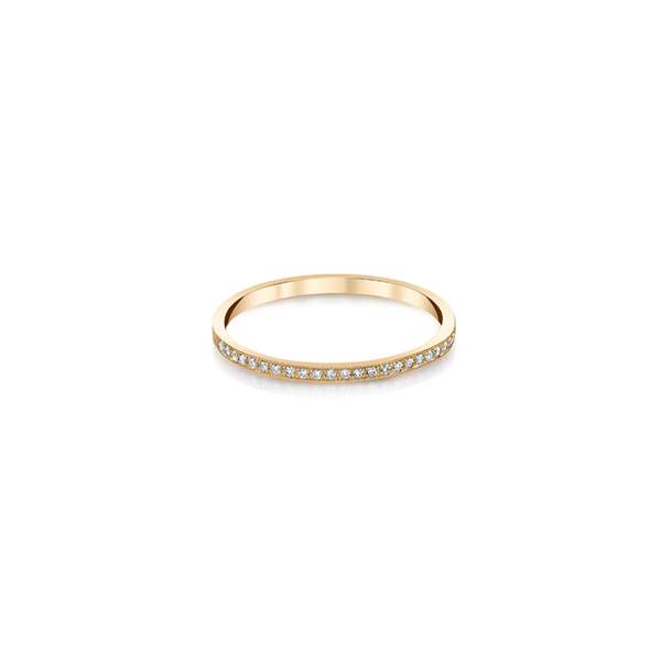 Lizzie Mandler Fine Jewelry Half Pav Stackable Ring - YELLOW GOLD ...