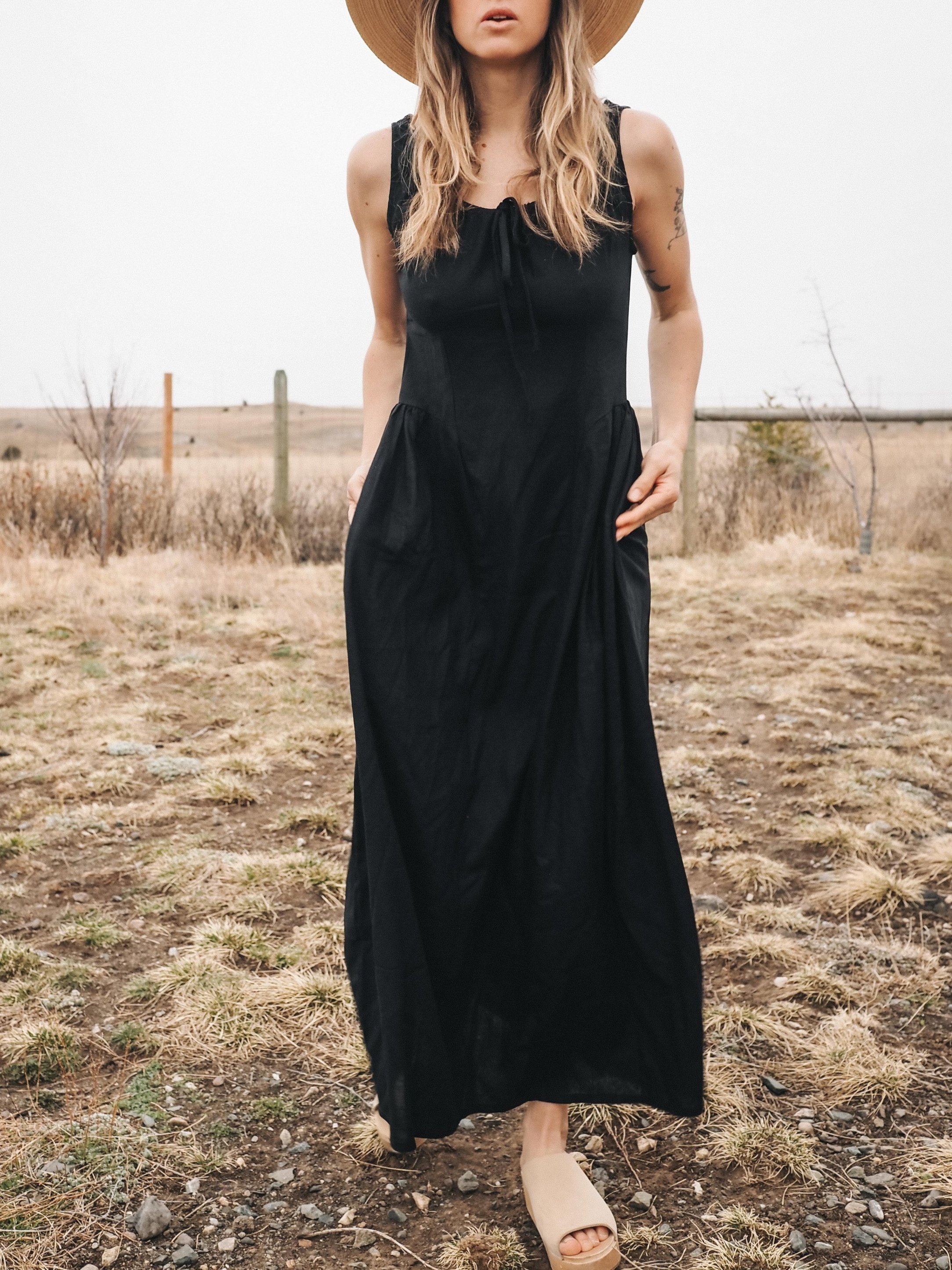 Tach Clothing Tach Shisha Linen Maxi Dress - Black | Garmentory