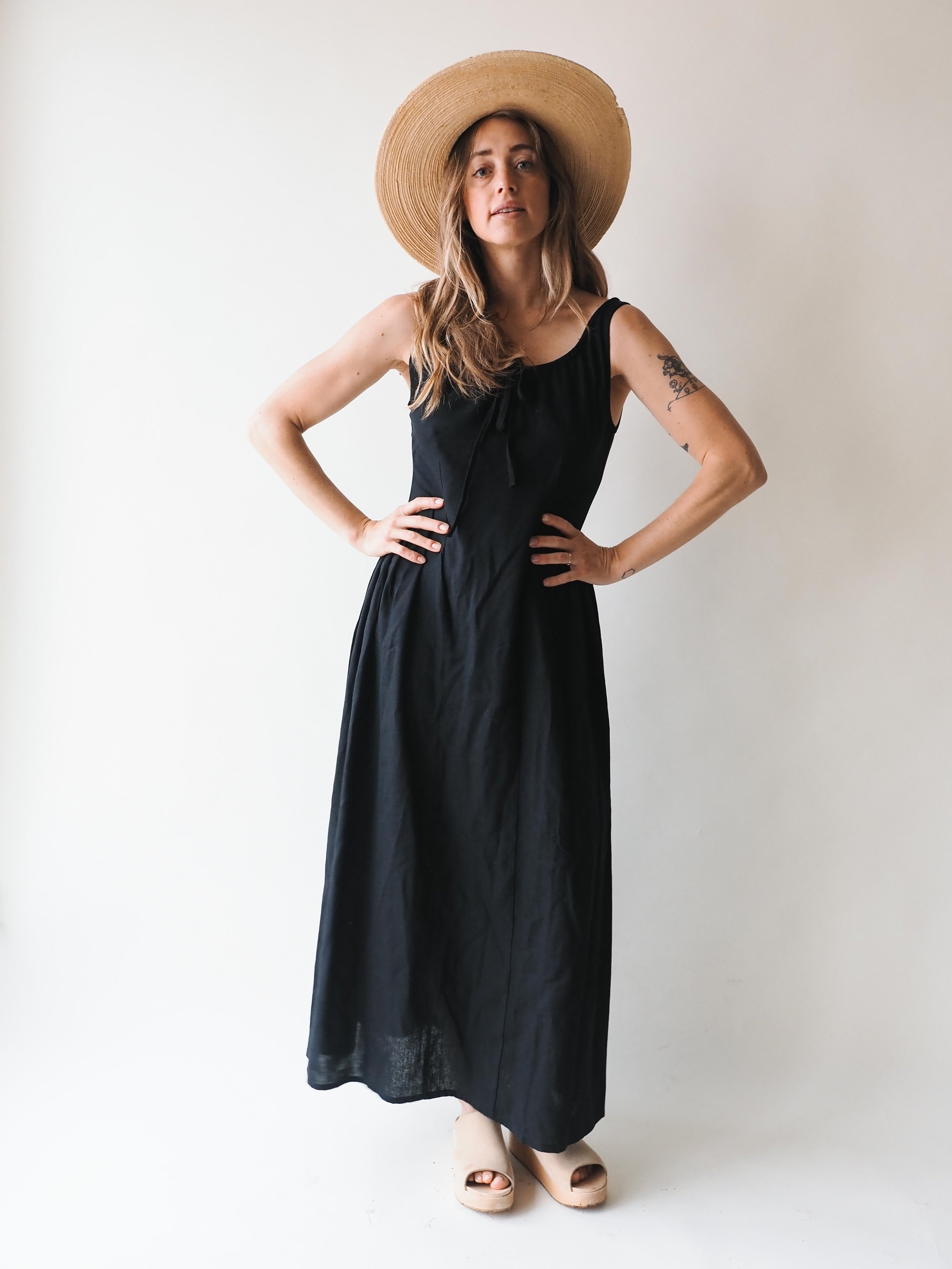 Tach Clothing Tach Shisha Linen Maxi Dress - Black | Garmentory