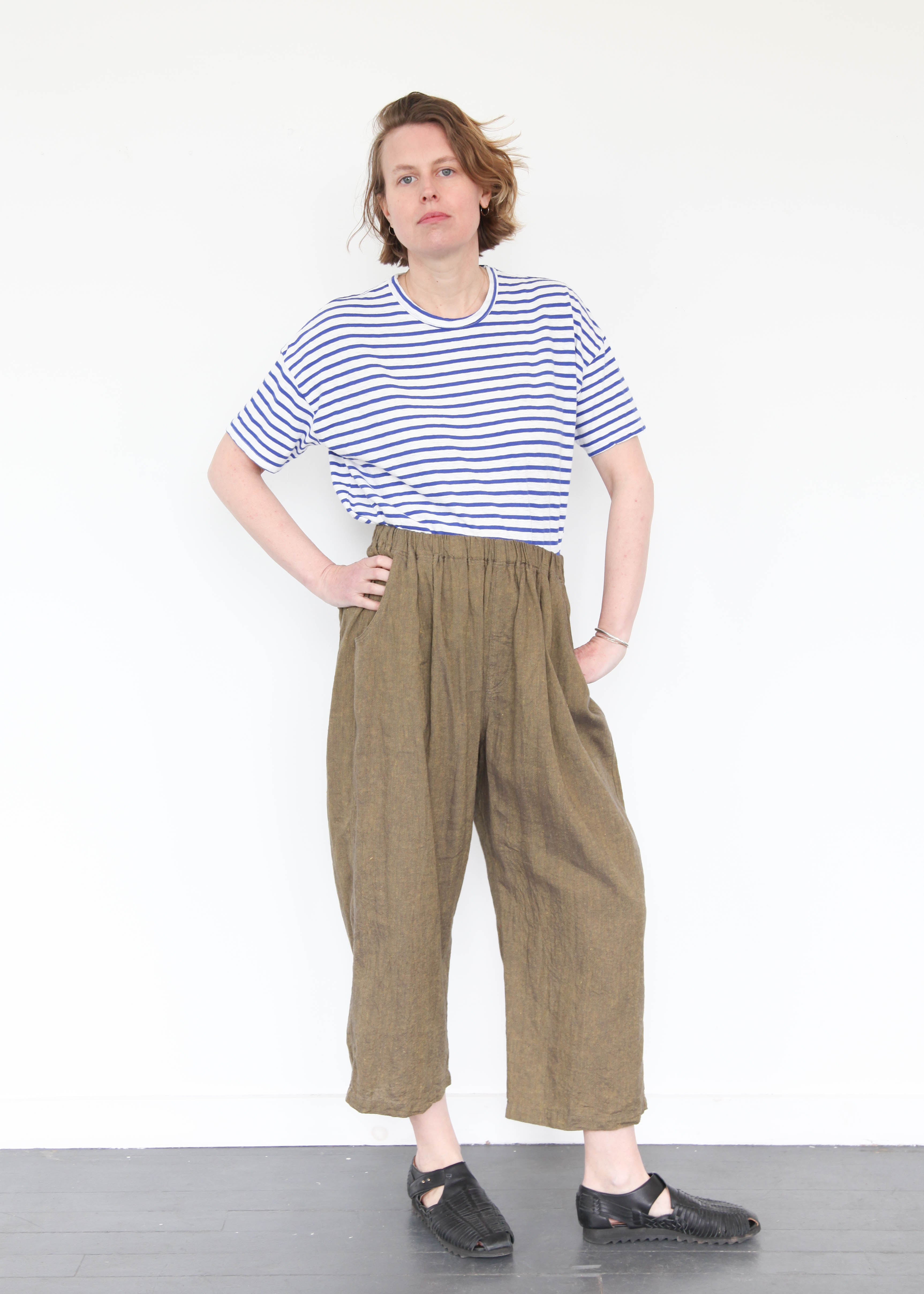 ICHI ANTIQUITES Herringbone Pants - Charcoal | Garmentory