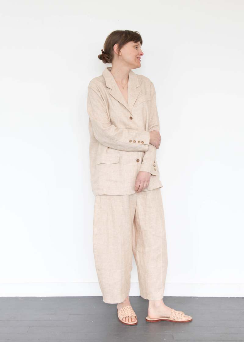 Cordera Melange Oversized Linen Blazer - Neutrals | Garmentory