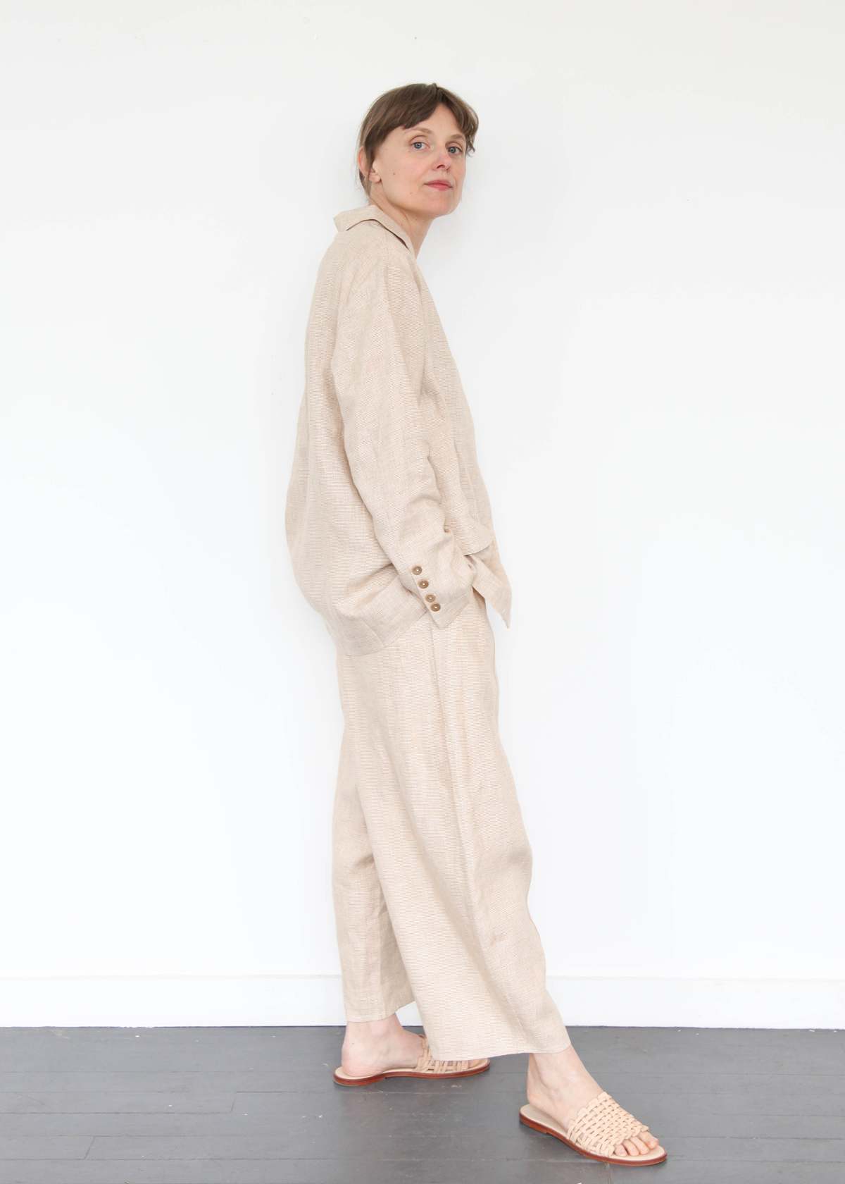 Cordera Melange Oversized Linen Blazer - Neutrals | Garmentory