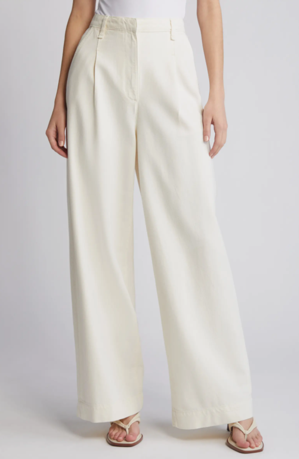 Rag & Bone Abigale Featherweight Pleated Super High Waist Wide Leg ...
