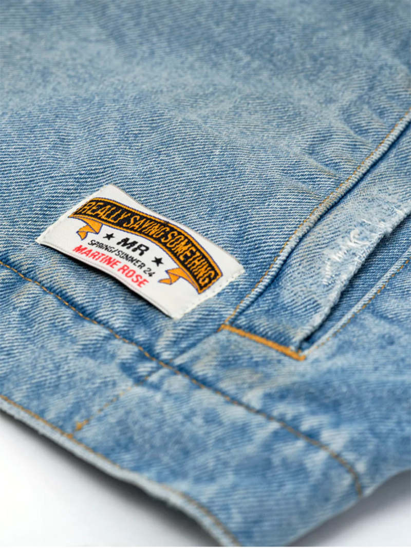 Martine Rose Denim Gilet vest - Bleached Wash | Garmentory