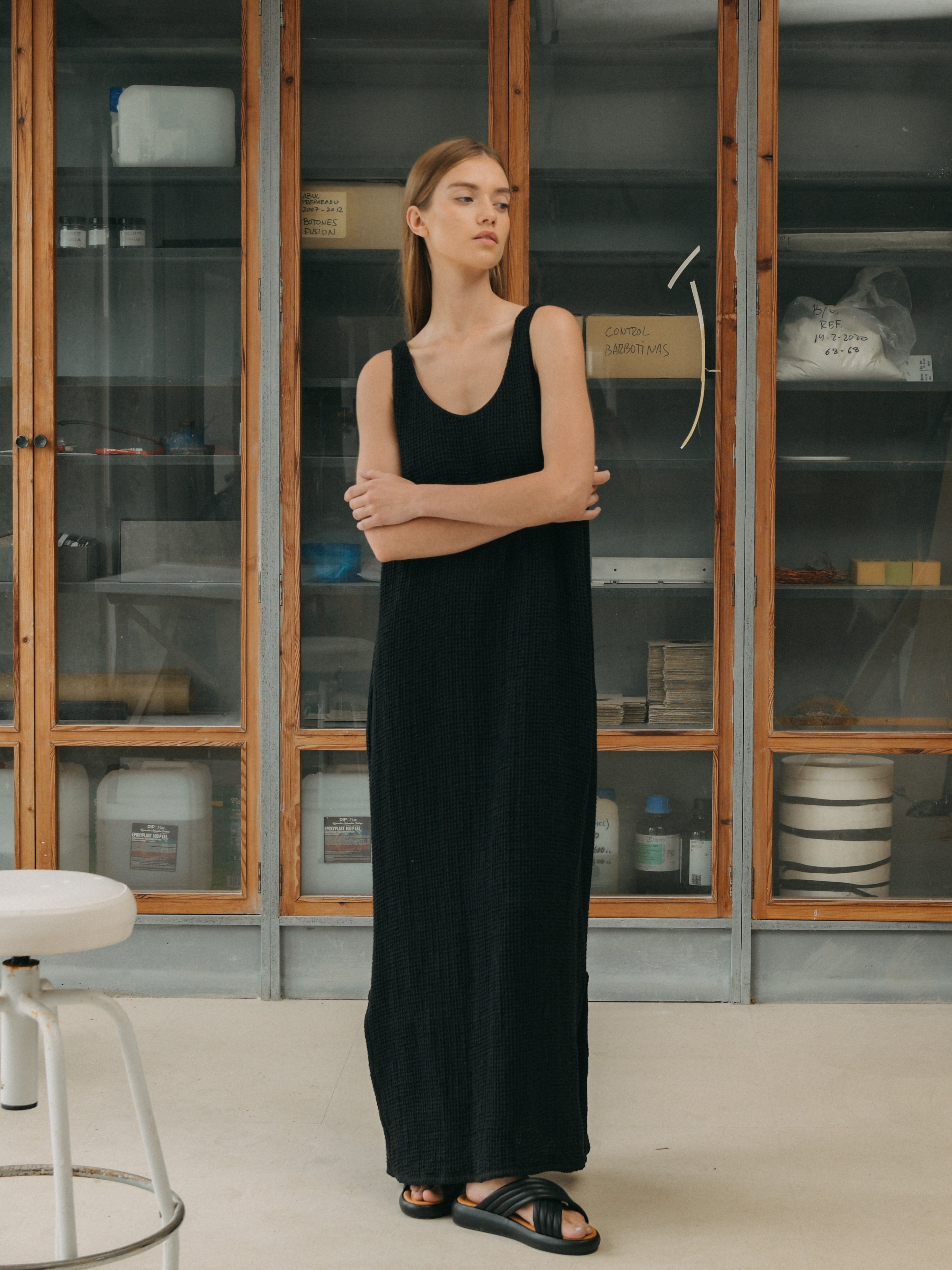 Blue Anemone Biscuit Dress - Black | Garmentory