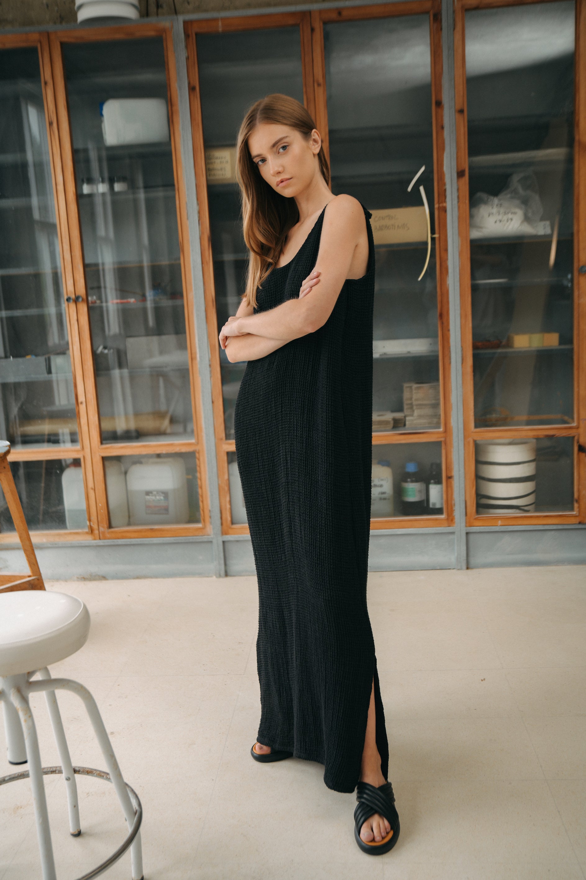 Blue Anemone Biscuit Dress - Black | Garmentory