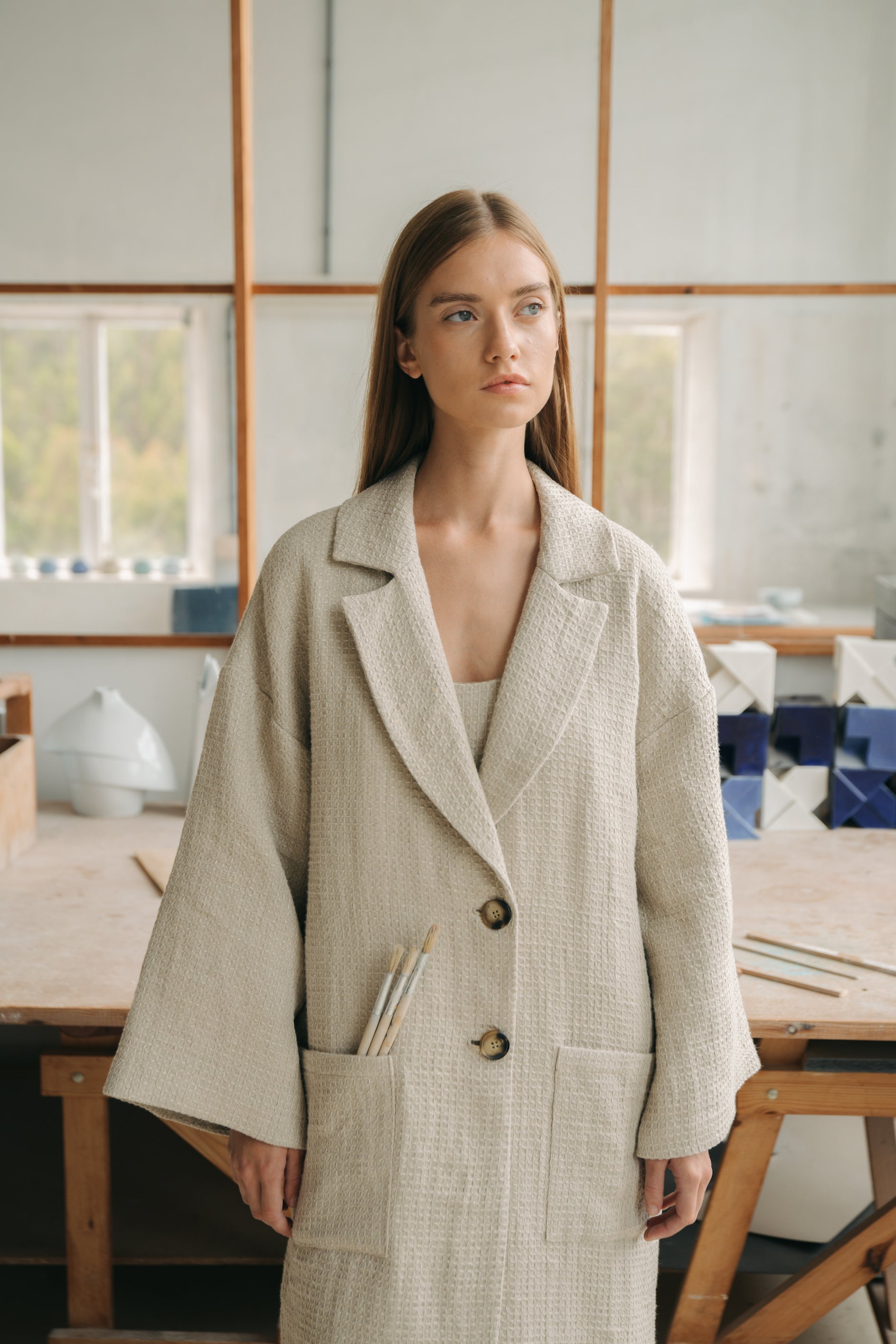 Blue Anemone Galetta Coat - Natural | Garmentory