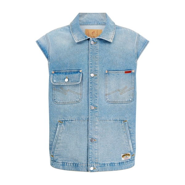Martine Rose Denim Vest - Bleached Wash | Garmentory
