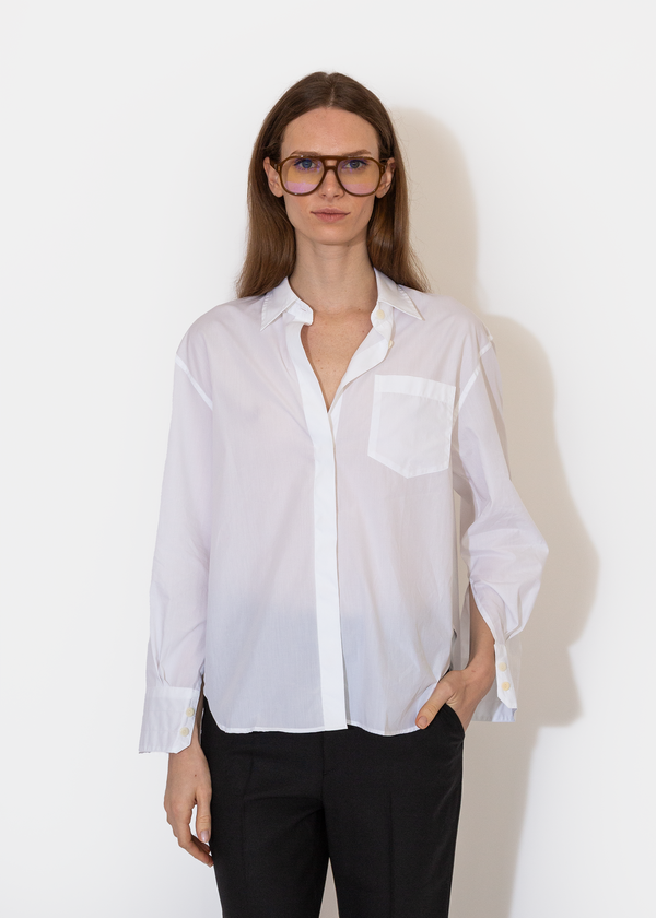 MARIA McMANUS Covered Placket Shirt - White | Garmentory