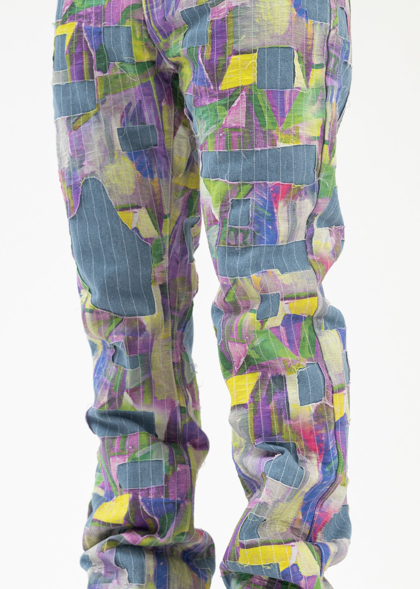 Richgainer Patchwork Denim Jeans - Multi | Garmentory