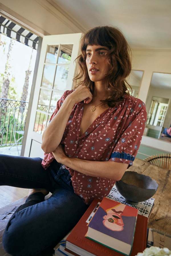 Natalie Martin Violet Top - Pinwheel Barn Red | Garmentory