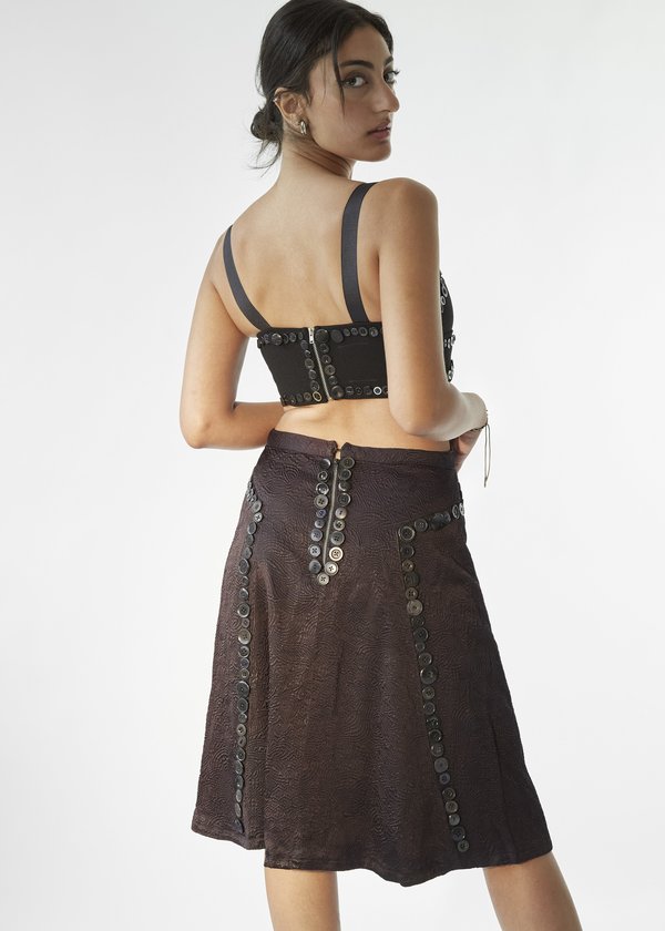 Sydney Pimbley Button Skirt - Black | Garmentory