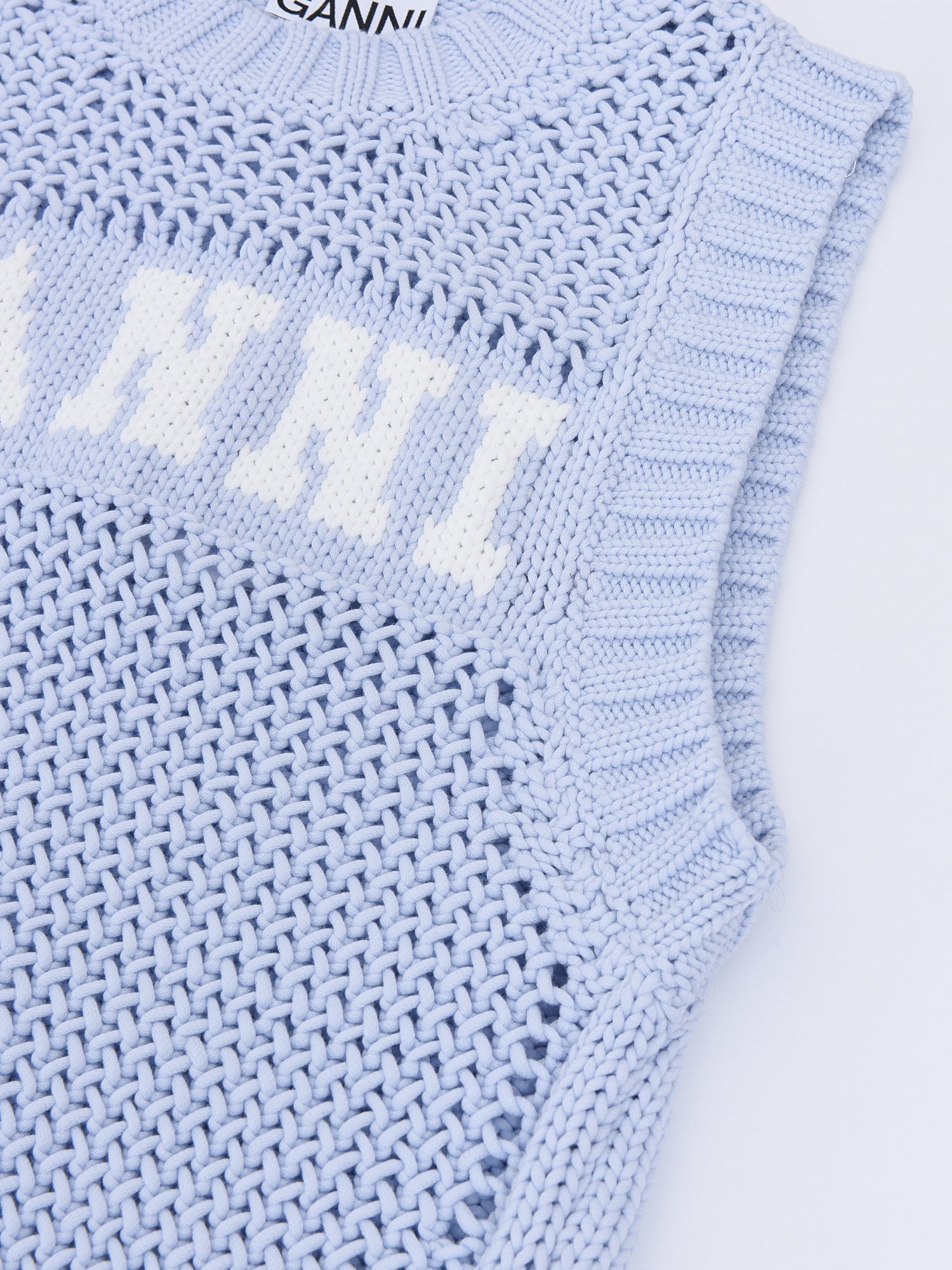 Ganni Cotton Rope Vest - Powder Blue | Garmentory