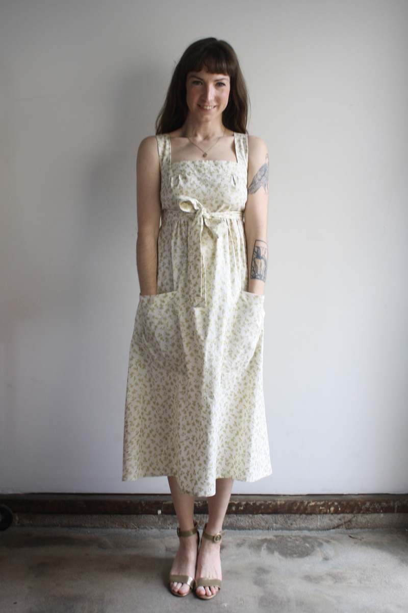 Myrtle Back-wrap Sundress - Metallic Gold Floral | Garmentory