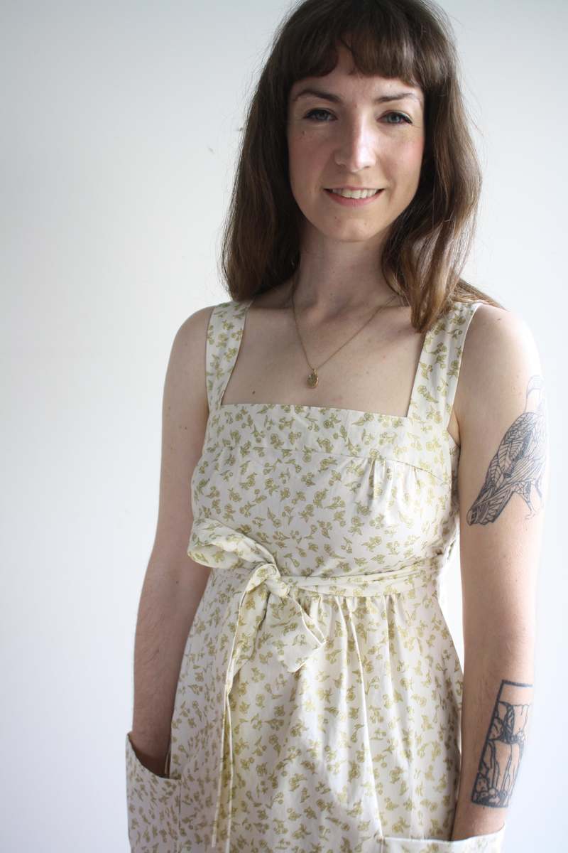 Myrtle Back-wrap Sundress - Metallic Gold Floral | Garmentory