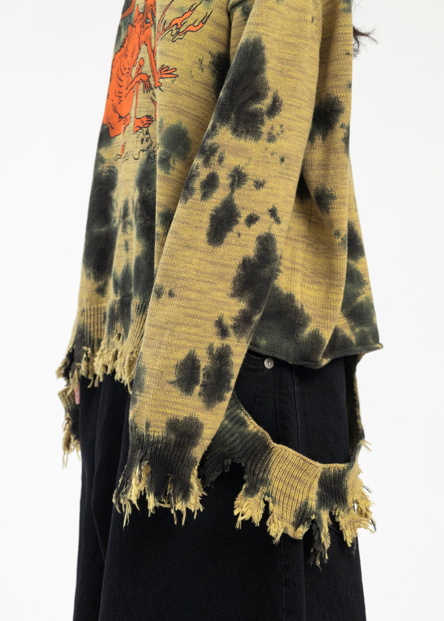 Kidill YELLOW DESTROY PULLOVER KNIT CHIMI MORYO PRINT - Multi | Garmentory