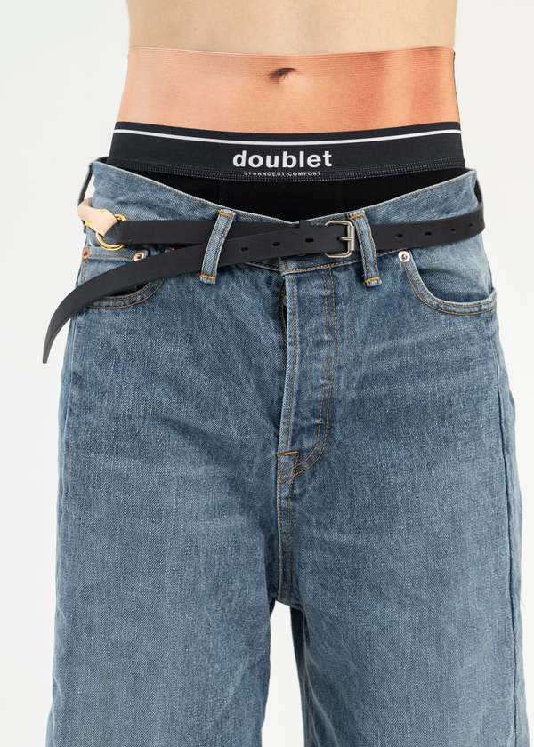 Doublet LEATHER HANDLE BELT - BLACK | Garmentory