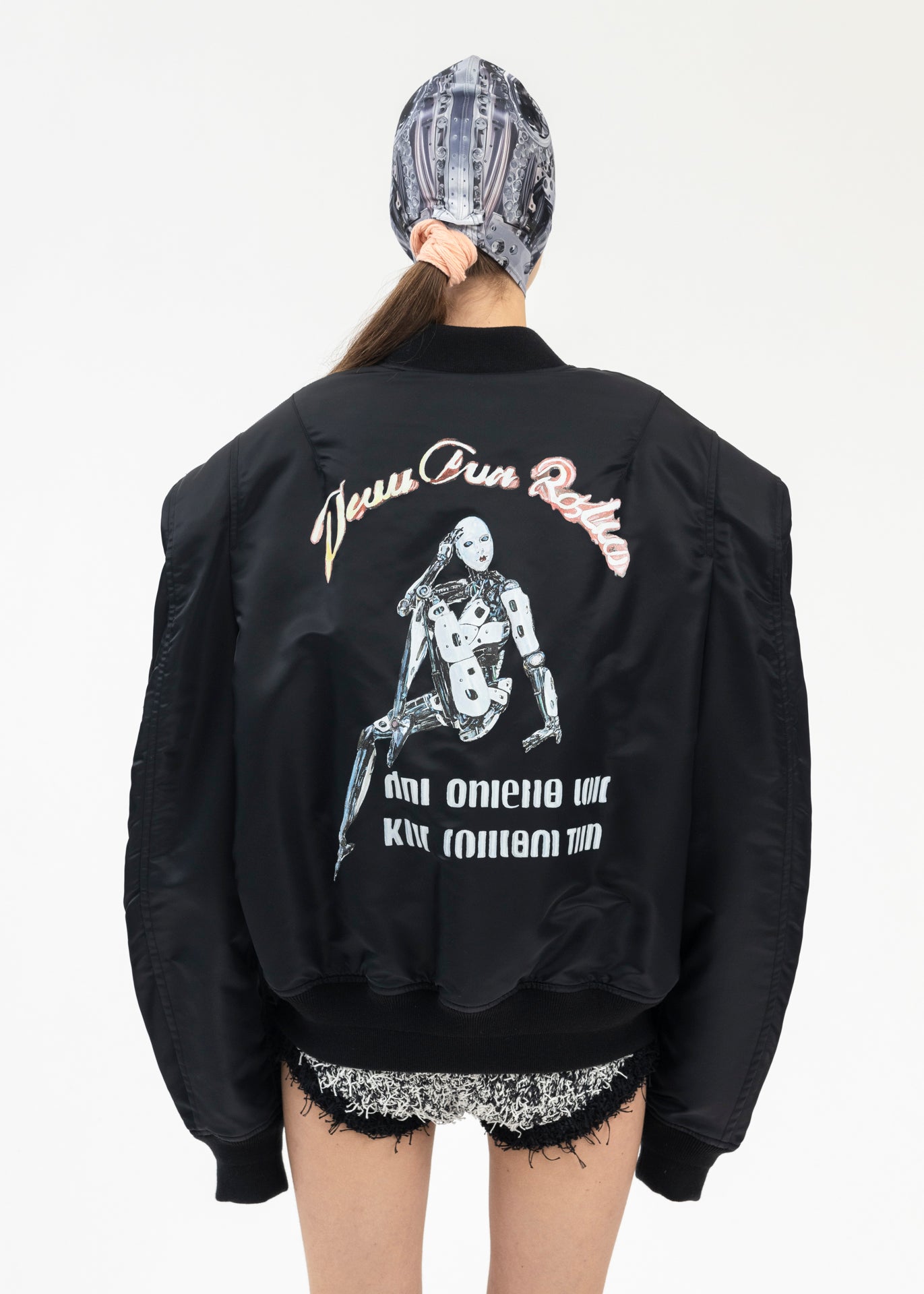 Doublet ROBOT SHOULDER BOMBER JACKET - BLACK | Garmentory