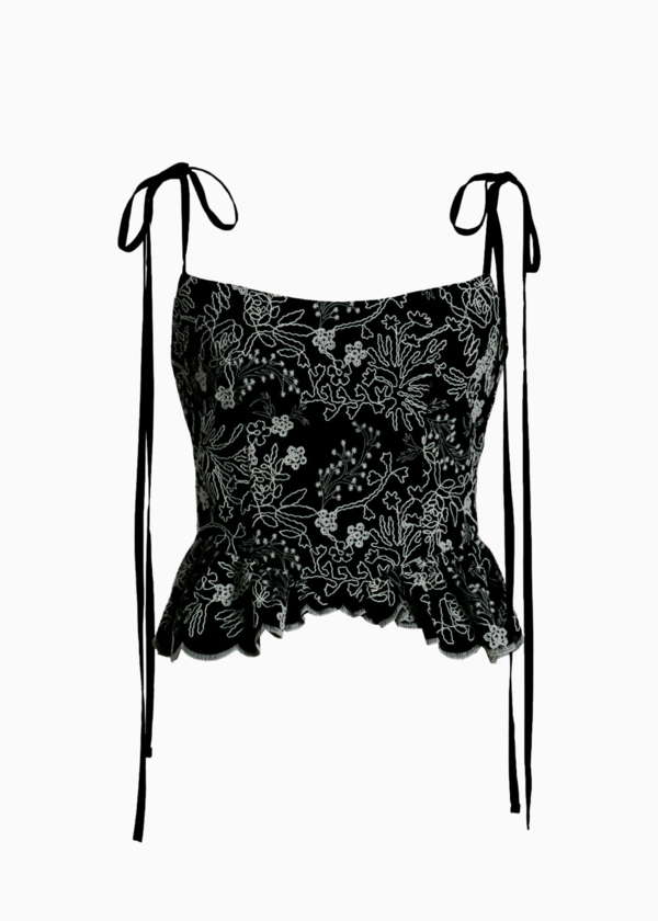 Eliza Faulkner Candy Corset - Black Eyelet | Garmentory