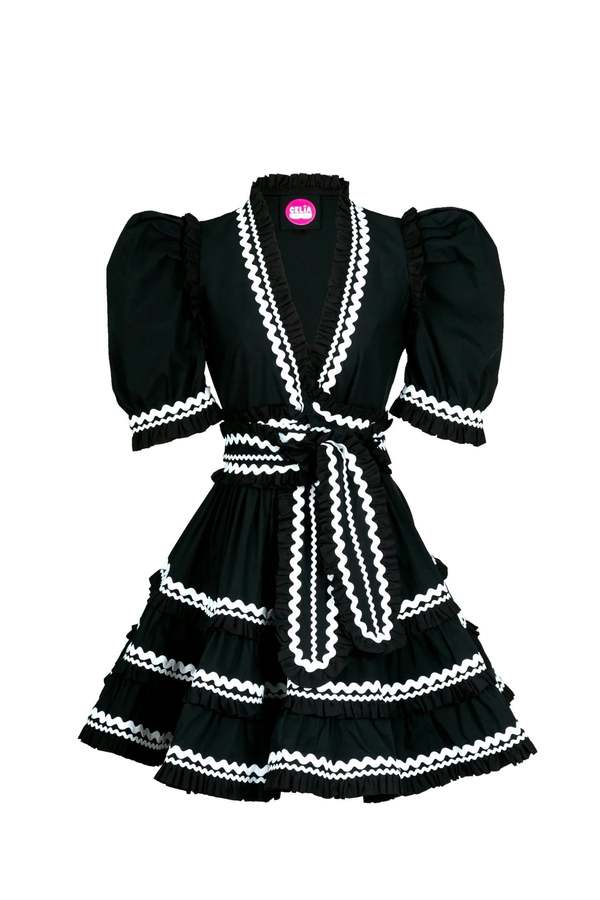 celia b Ric Rac Mini Dress - Black/White | Garmentory