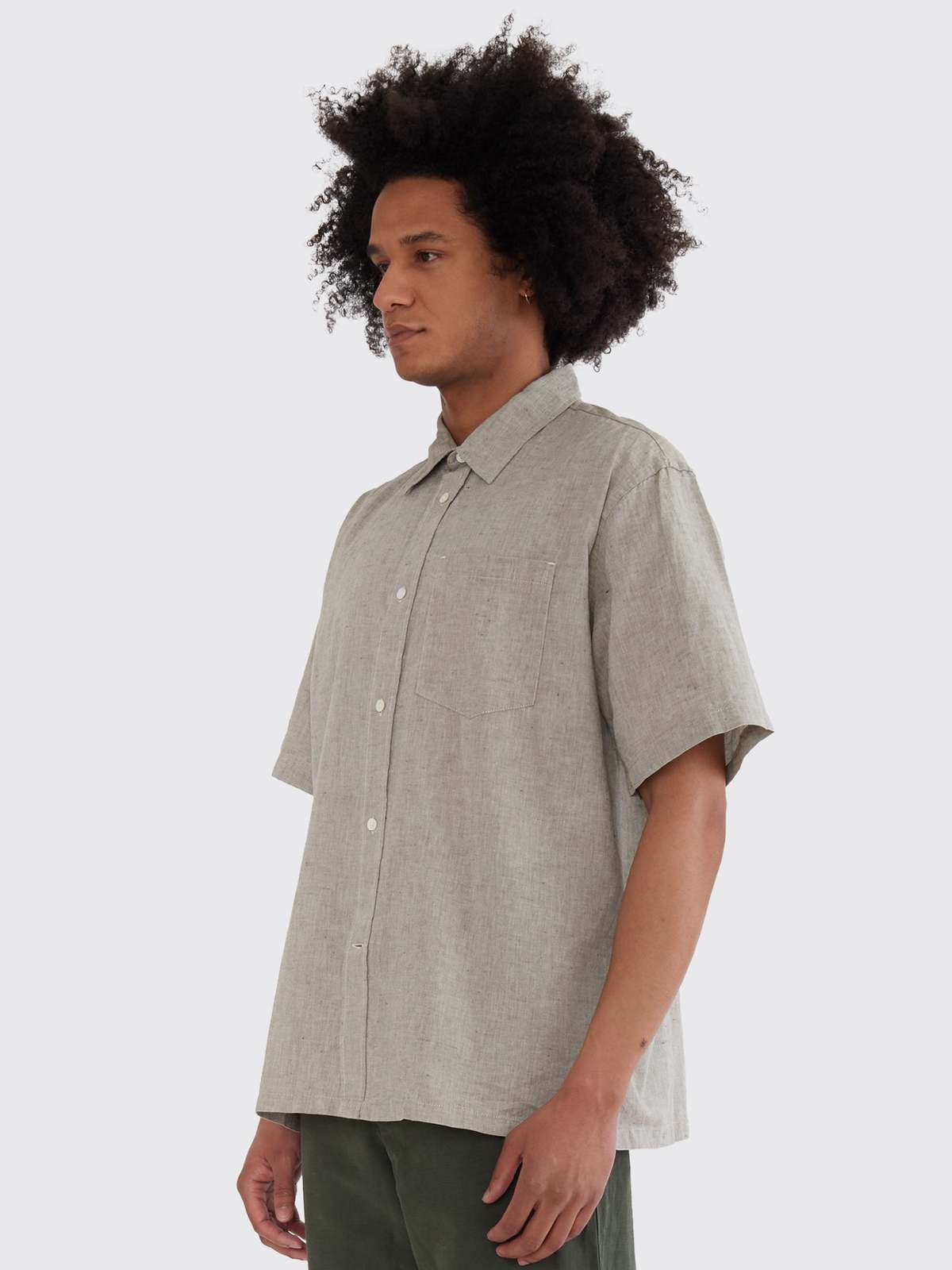 Norse Projects Ivan Relaxed Cotton Linen SS Shirt - Ivy Green | Garmentory