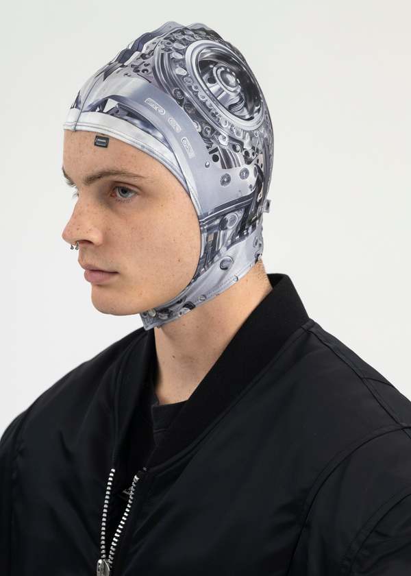 Doublet HUMANOID HEAD HOOD - GREY | Garmentory