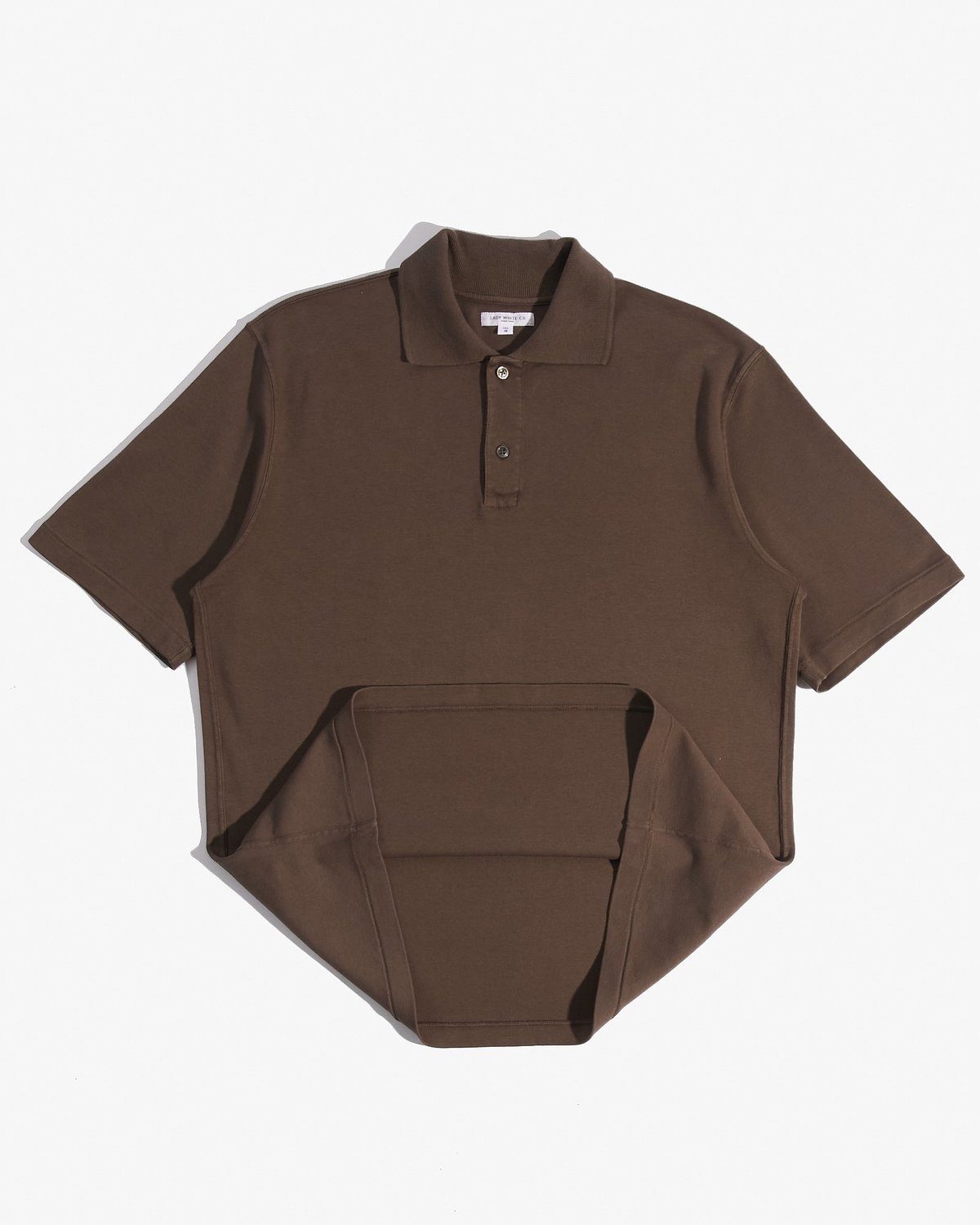 Lady White Co. Interlock Two Button Polo - Bark | Garmentory
