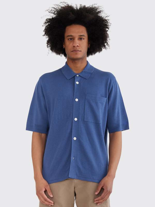 Norse Projects Rollo Cotton Linen SS Shirt - Calcite Blue | Garmentory