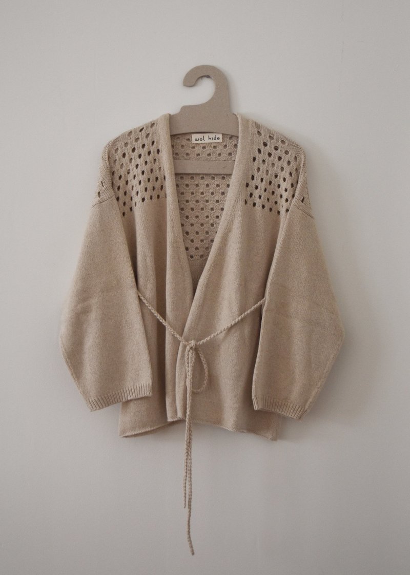 Wol Hide Pointelle Wrap top - natural | Garmentory