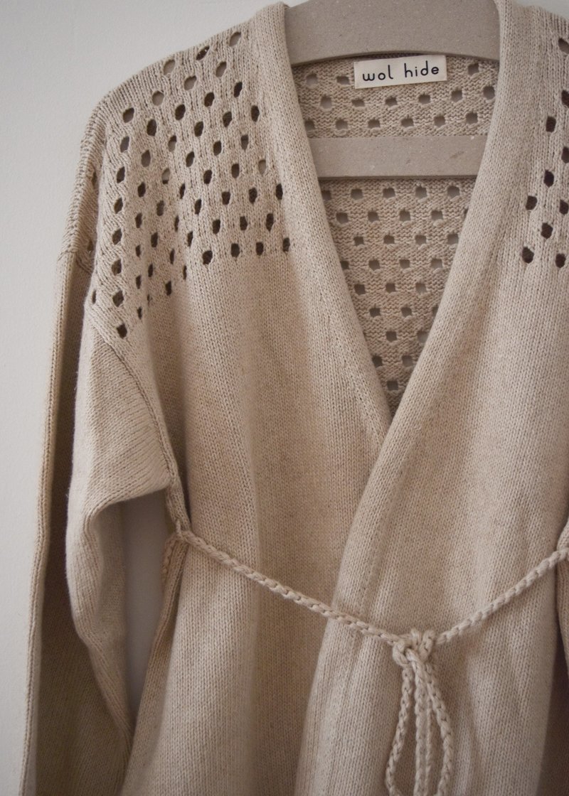 Wol Hide Pointelle Wrap top - natural | Garmentory