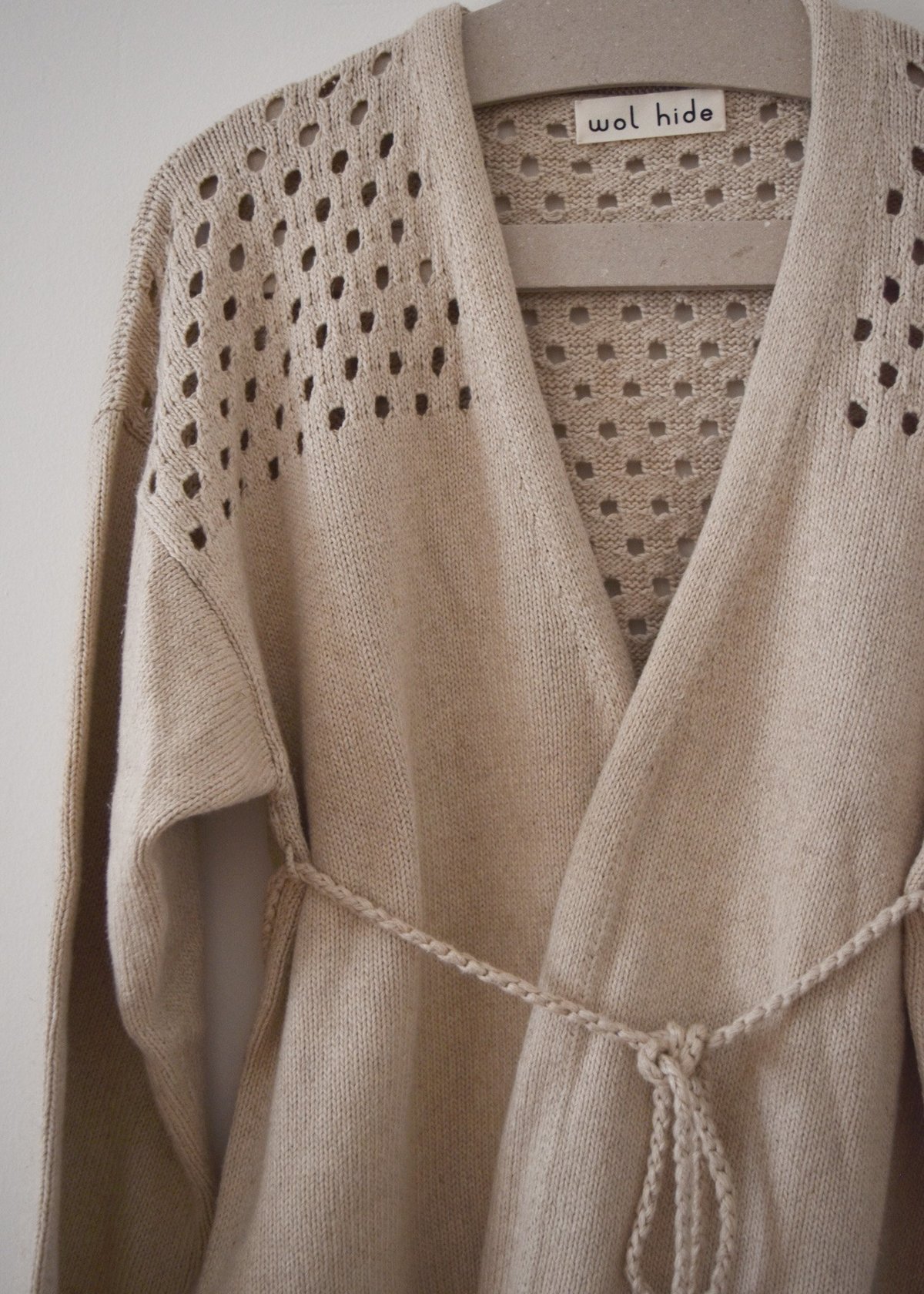 Wol Hide Pointelle Wrap top - natural | Garmentory
