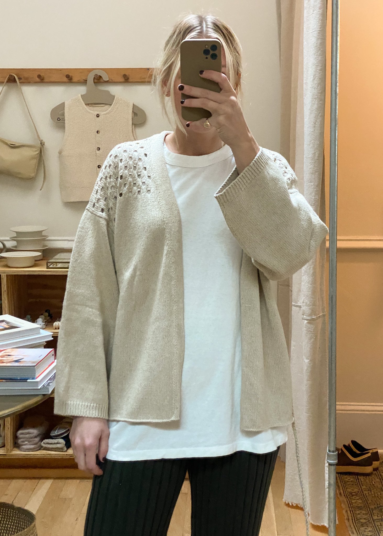 Wol Hide Pointelle Wrap top - natural | Garmentory