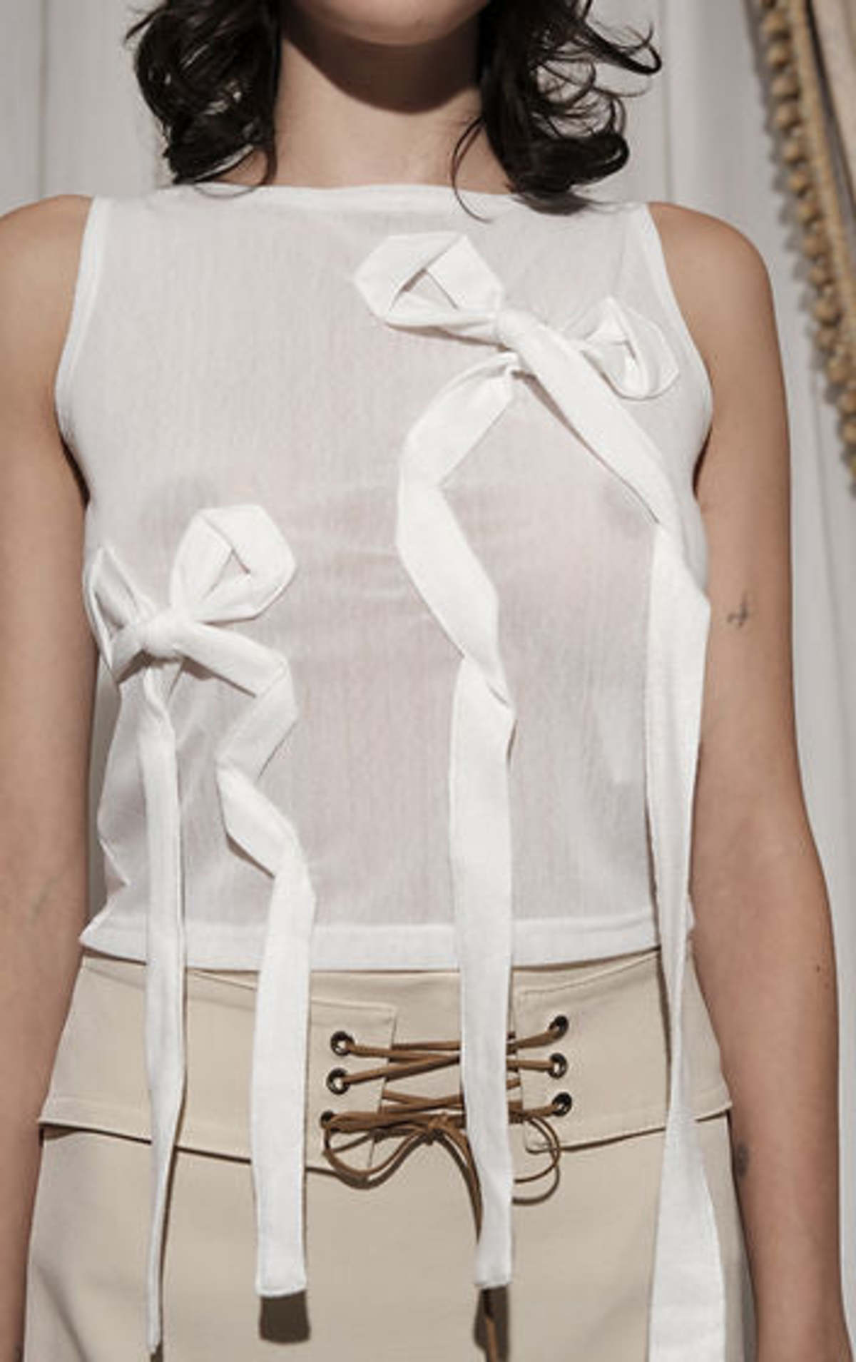 Zemeta Float Mesh Top - Milk | Garmentory