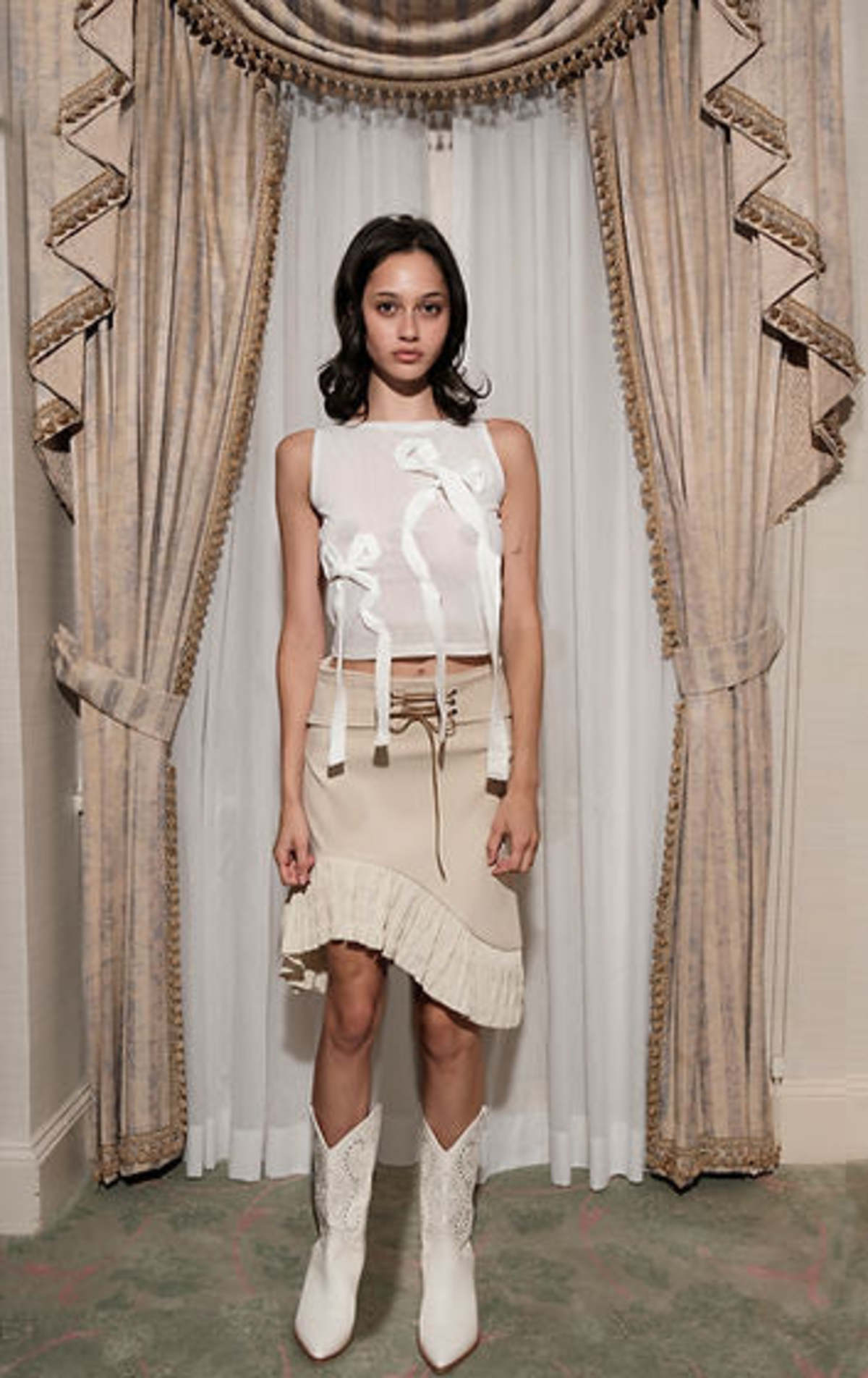 Zemeta Float Mesh Top - Milk | Garmentory